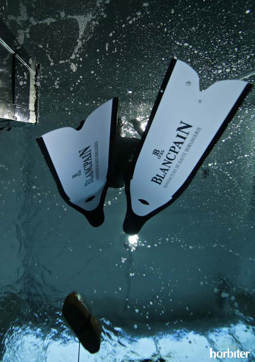 With a Blancpain Fifty Fathoms and Gianluca Genoni, underwater